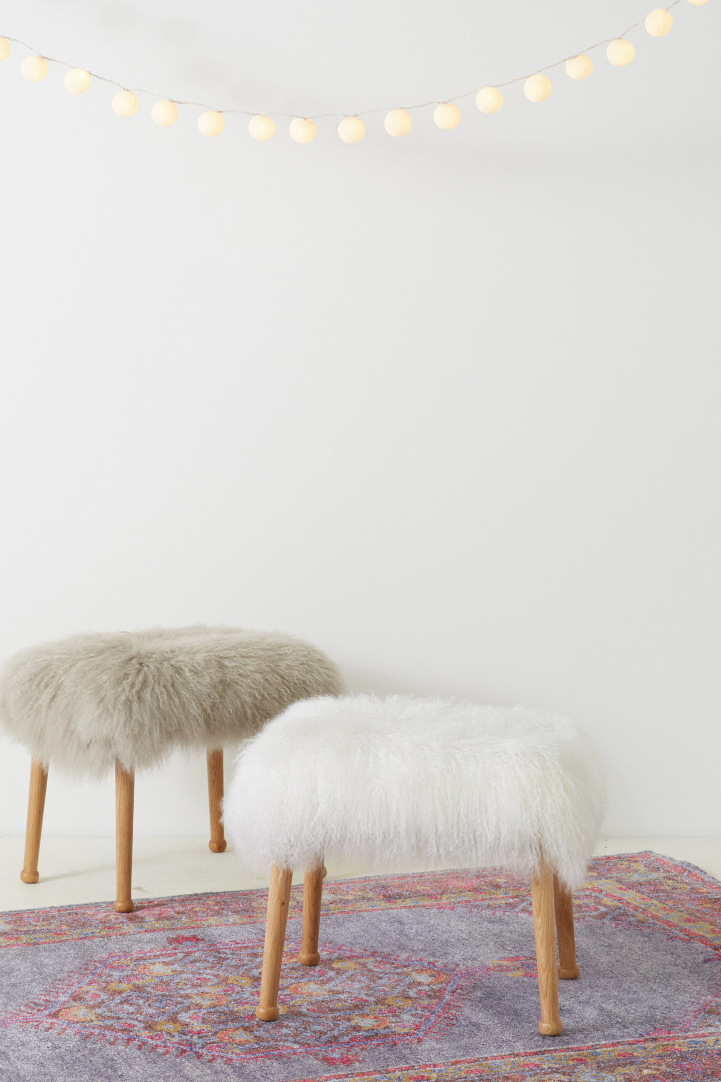 Luxe Fur Stool | Anthropologie