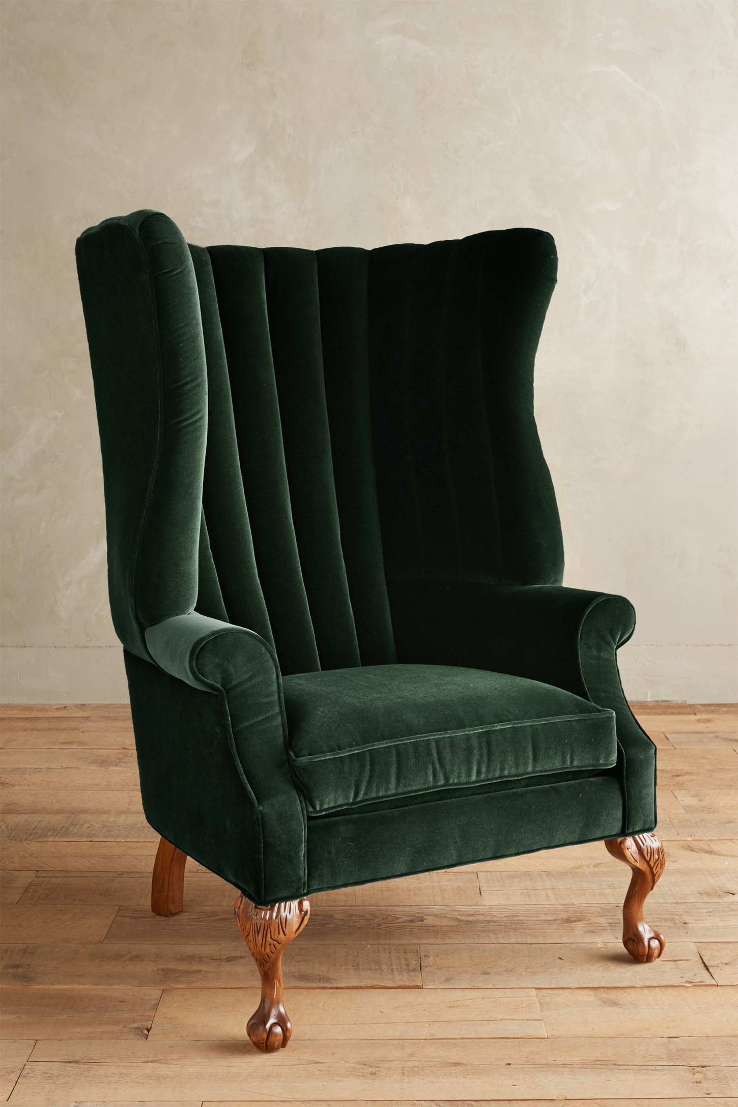 Velvet English Fireside Chair | Anthropologie