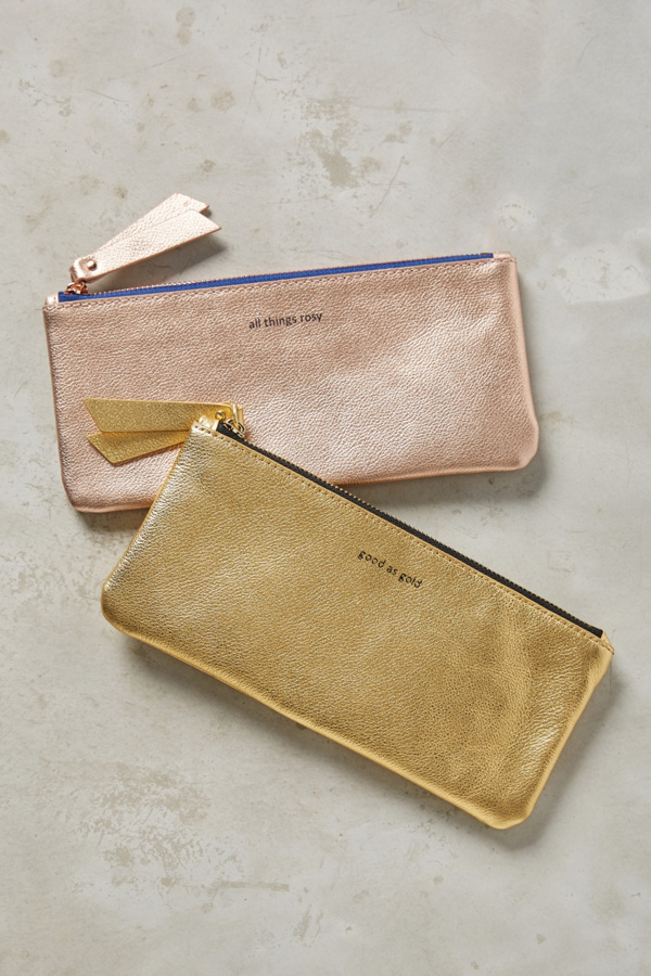 Metallic Idiom Pencil Case | Anthropologie