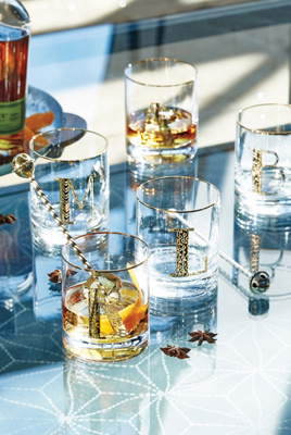 Gilded Monogram DOF Glass | Anthropologie