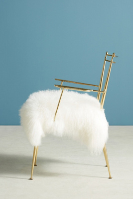 Shag Puff Dressing Chair | Anthropologie