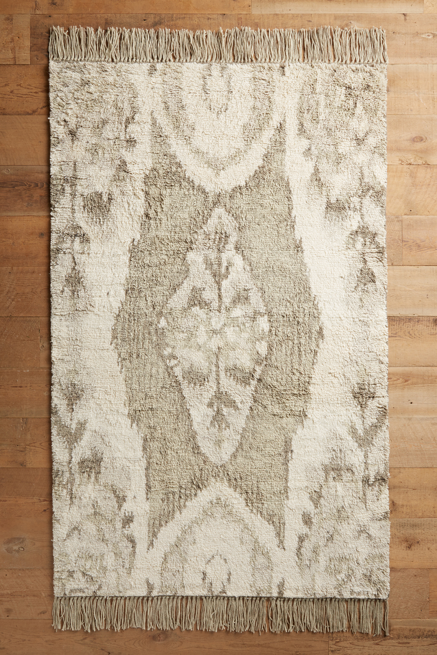 Stretched Ikat Rug | Anthropologie
