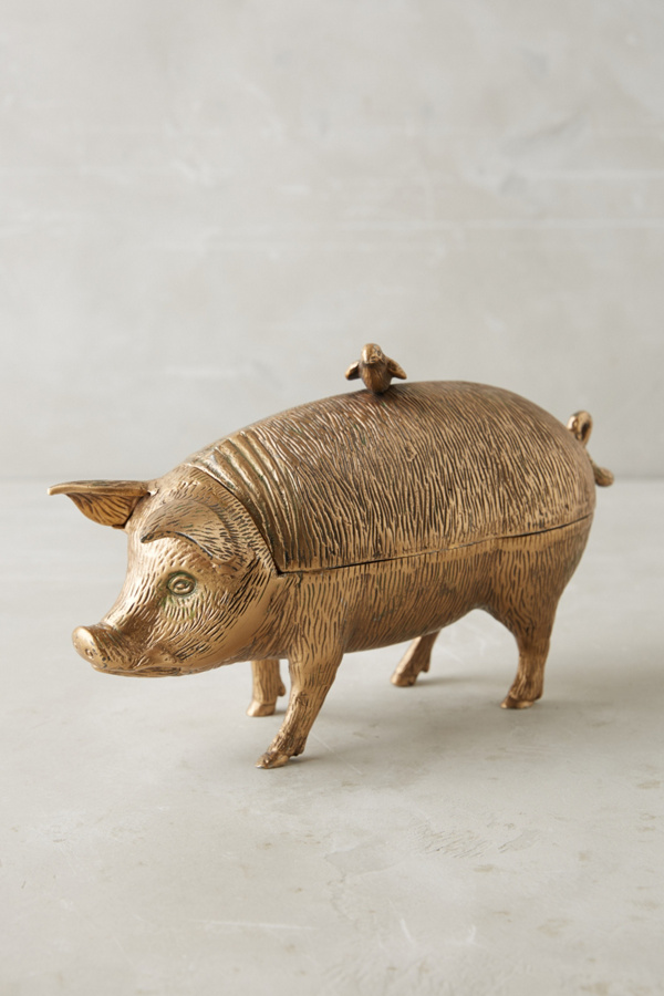 Patinaed Pig Decorative Object | Anthropologie