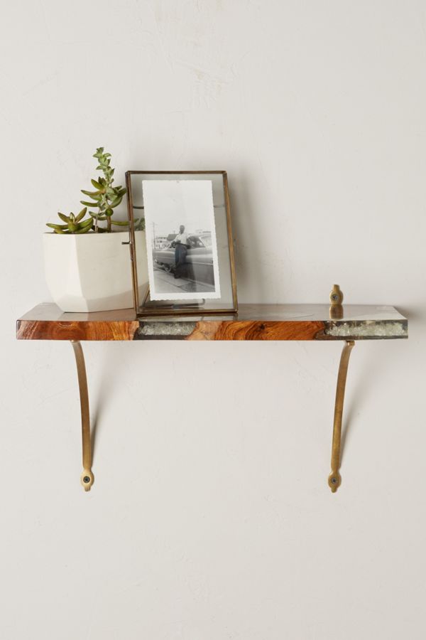 Tempered Teak Shelf | Anthropologie