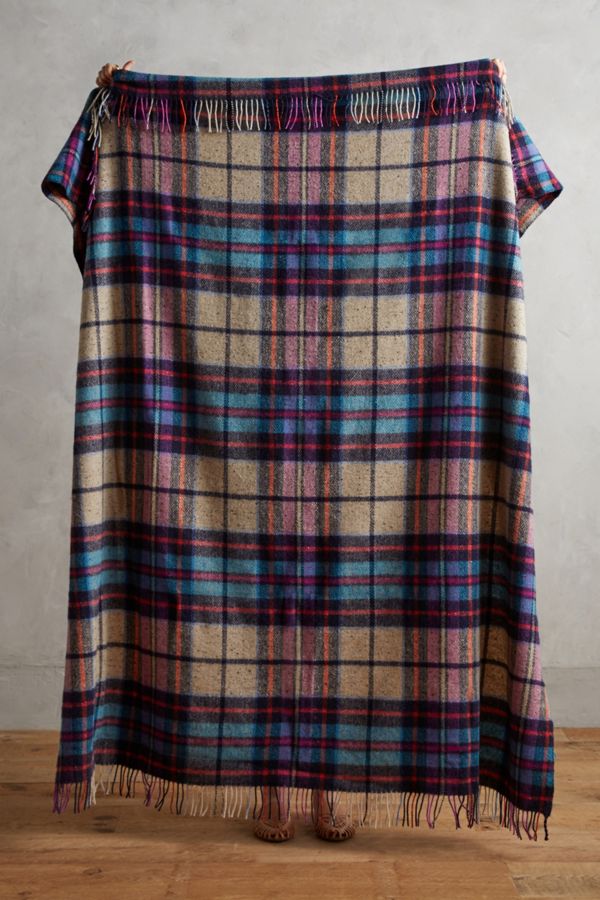 Avoca Plaid Lambswool Throw Blanket | Anthropologie