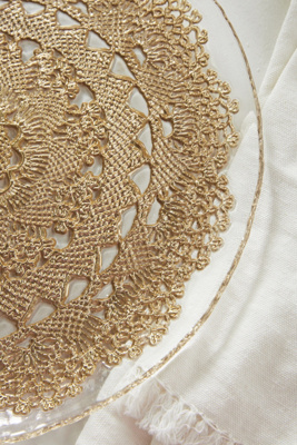 Metallic Lace Dinner Plate | Anthropologie