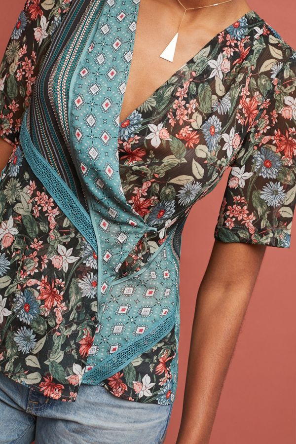 Lovely Patchwork Wrap Top | Anthropologie