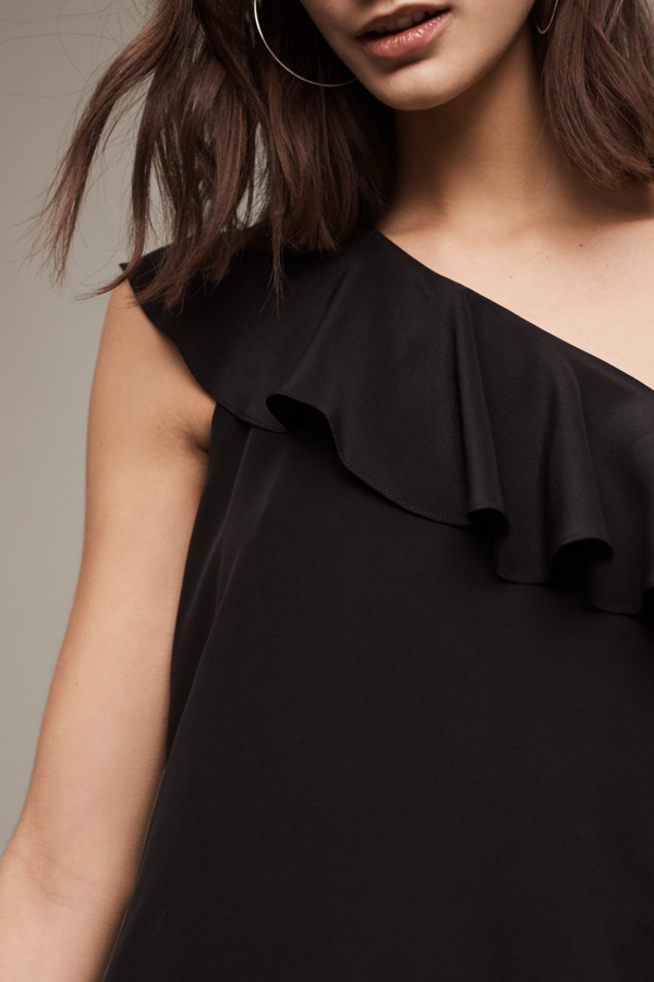 Silk One-Shoulder Blouse | Anthropologie