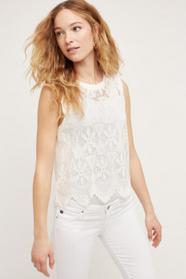 Scalloped Lace Tank | Anthropologie