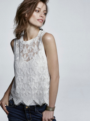Scalloped Lace Tank | Anthropologie
