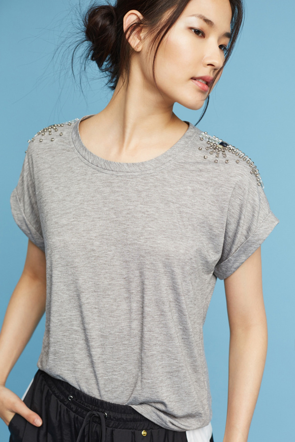 Embellished Crew Neck Tee | Anthropologie