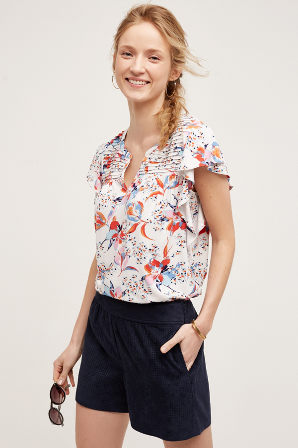 Ridged Yoke Tee | Anthropologie