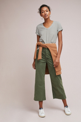 Rolled-Cuff V-Neck Tee | Anthropologie