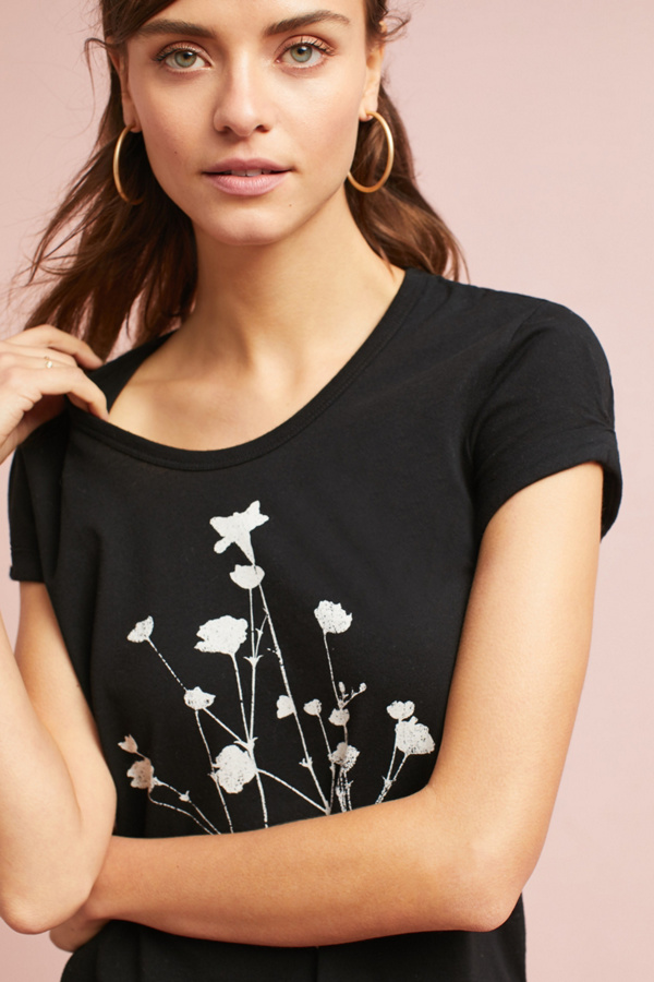 Rolled-Cuff Graphic Tee | Anthropologie