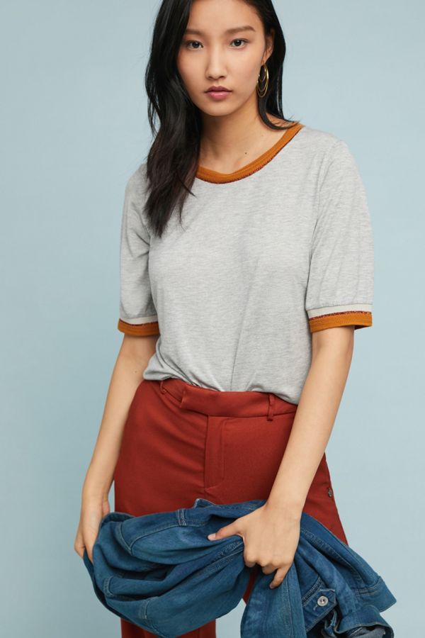 Metallic Ringer Tee | Anthropologie