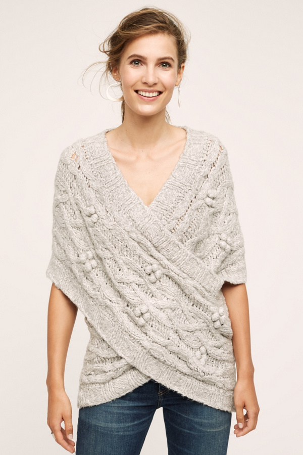 Cabled Crossover Wrap | Anthropologie