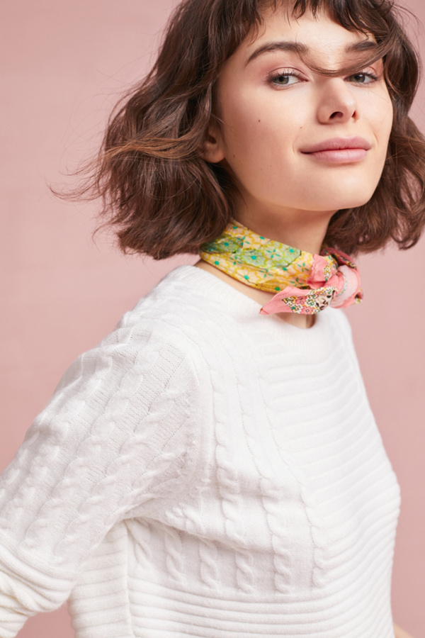 Cabled Crew Neck Pullover | Anthropologie