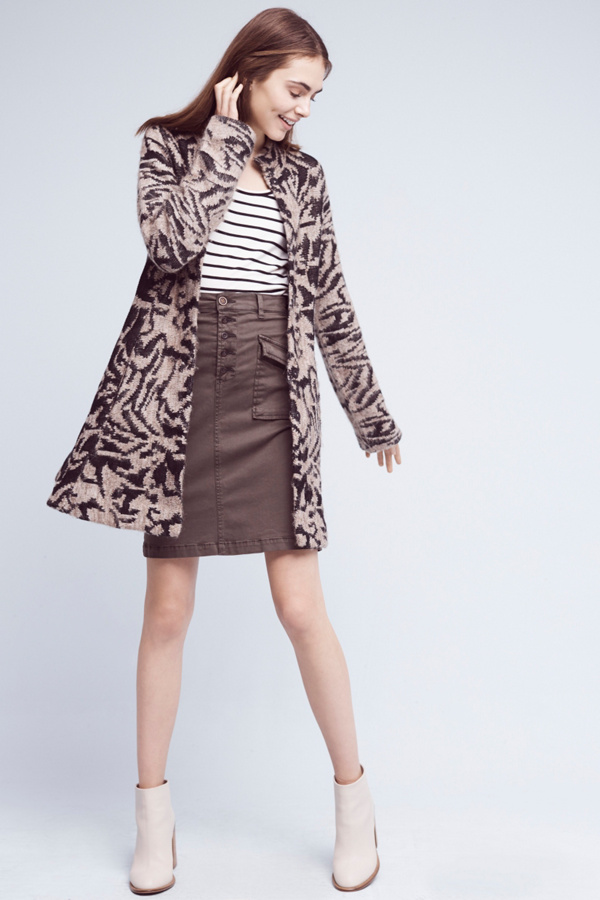 Animal Jacquard Driving Coat | Anthropologie