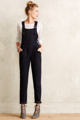 Dotted Tweed Overalls | Anthropologie