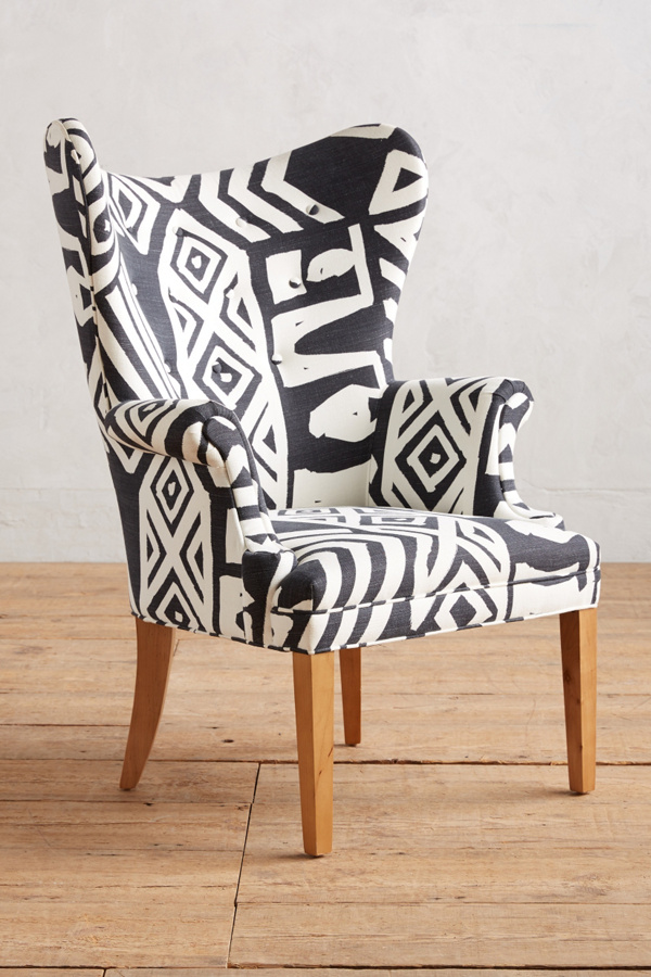 WHIT Geo-Printed Wingback Chair | Anthropologie