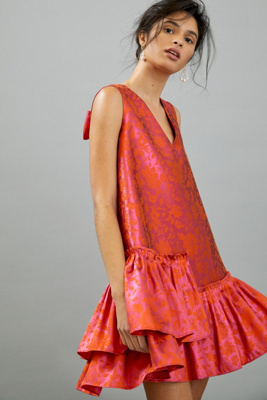 Exquise Segovia Jacquard Mini Dress In Pink | ModeSens