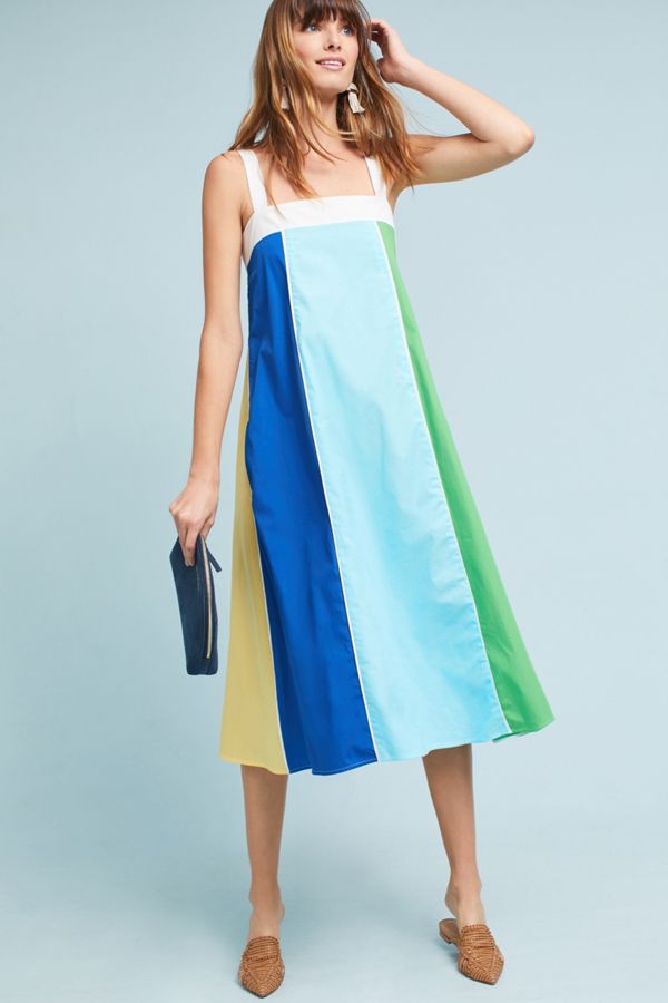 Colorblock Panel Midi Dress | Anthropologie