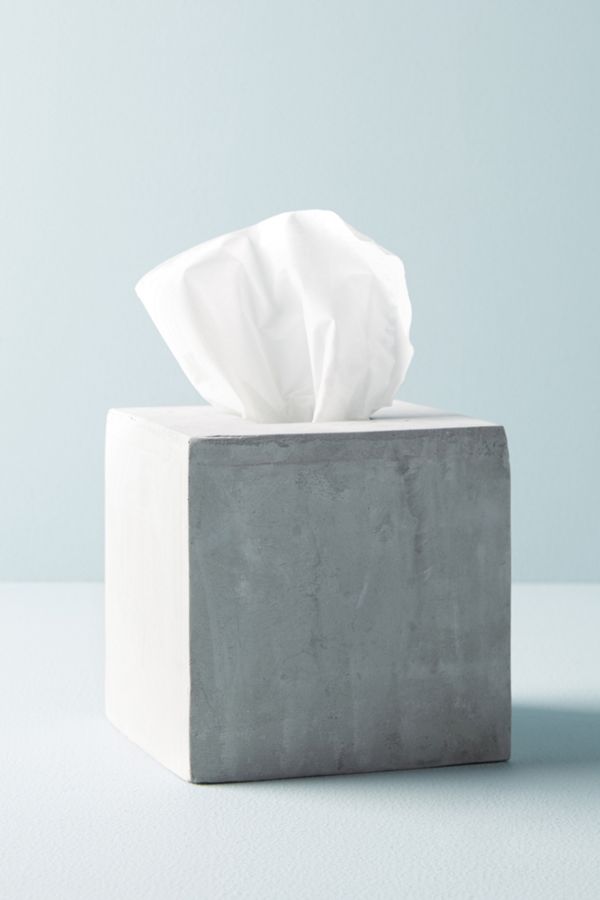 Sedra Cement Tissue Box | Anthropologie