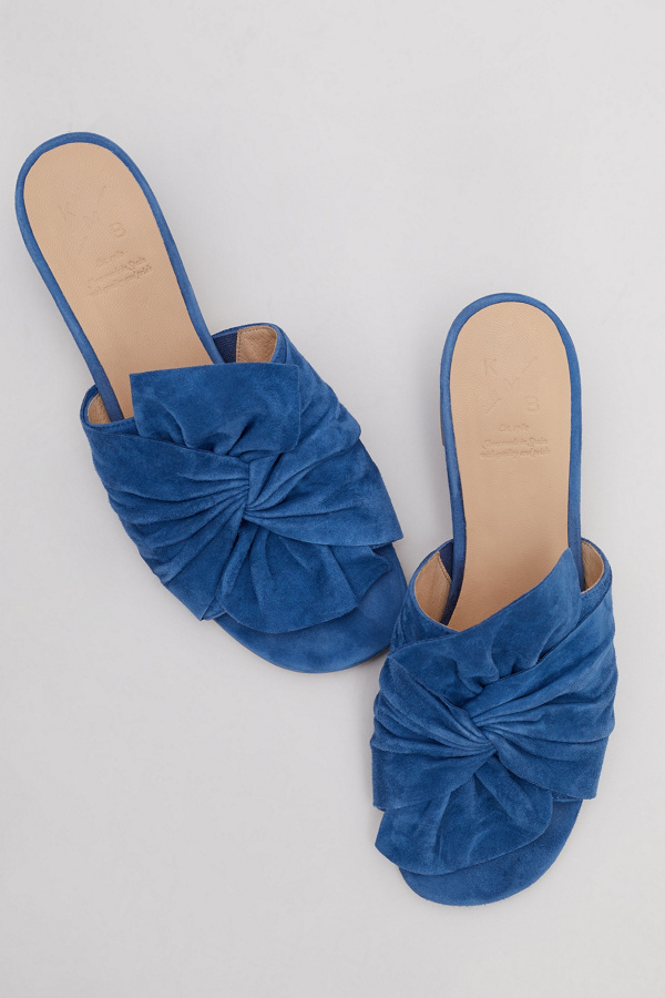 Alise Twisted Front Suede Mules | Anthropologie