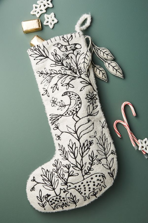 Stitched Scene Stocking | Anthropologie