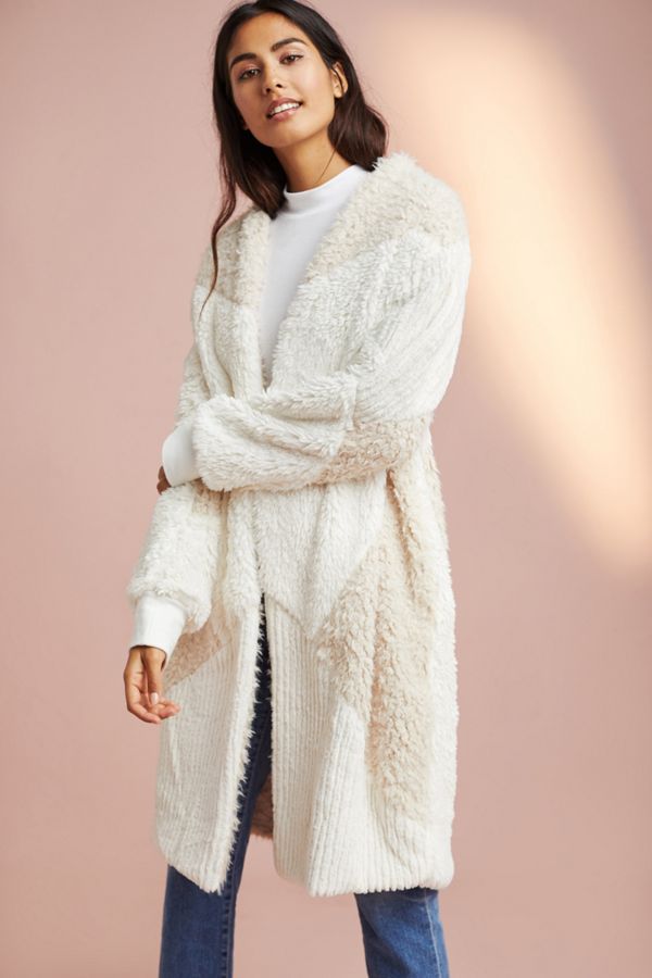 Faux Fur Patched Robe | Anthropologie