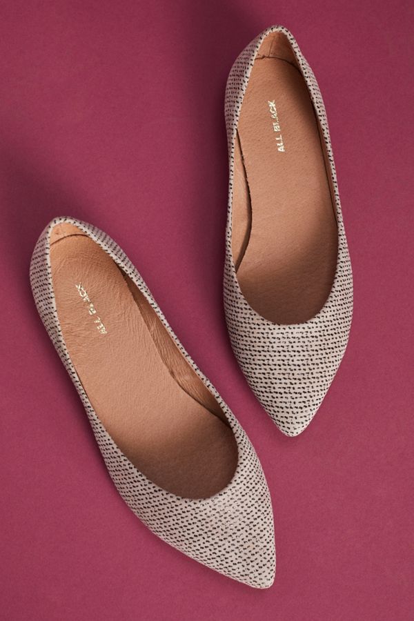 All Black Stitched Suede Flats | Anthropologie