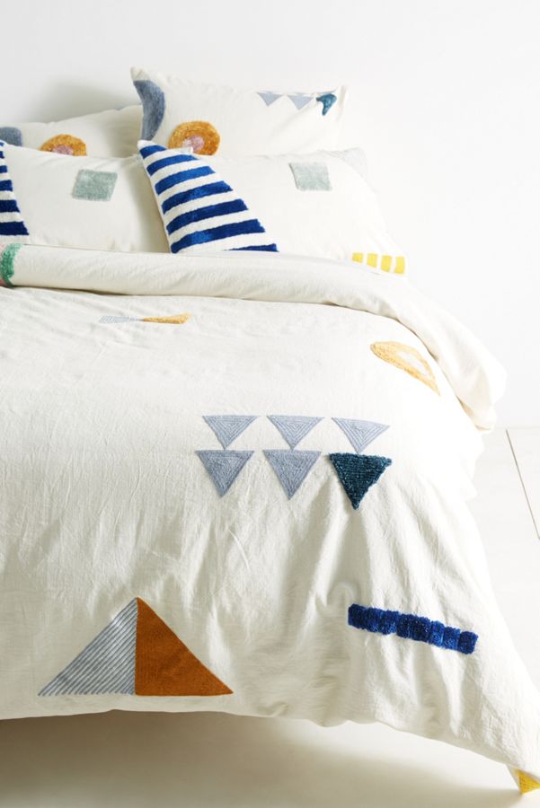 Geo-Embellished Duvet Cover | Anthropologie