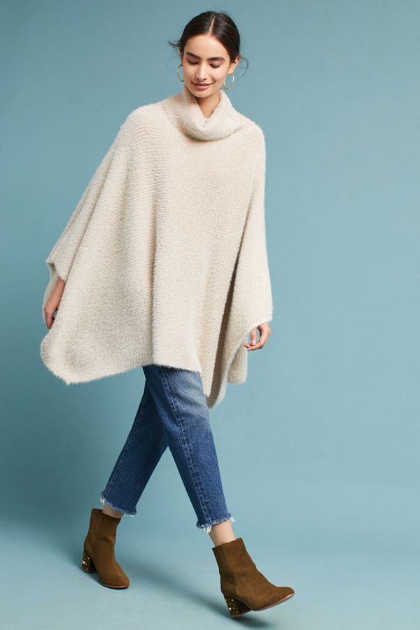 Cozy Metallic Poncho | Anthropologie
