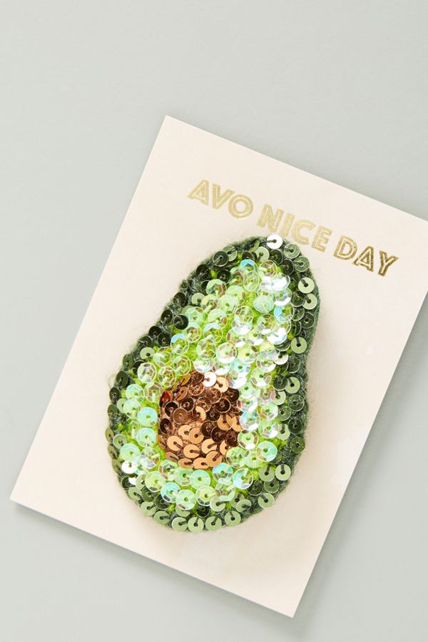 Kate Jenkins Sequined Avocado Pin | Anthropologie