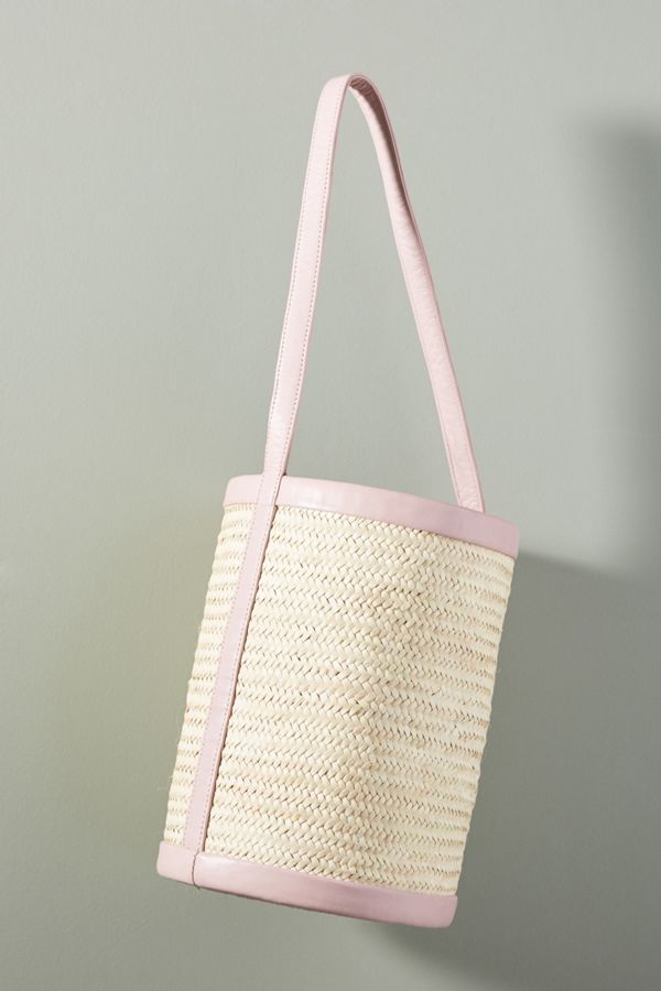 Structured Large Straw Bucket Bag | Anthropologie