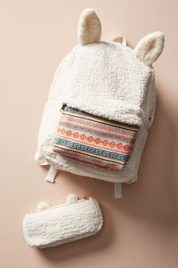 Fuzzy Llama Pencil Pouch | Anthropologie
