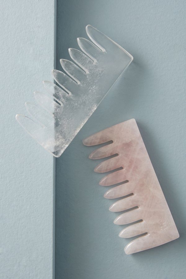 CrownWorks Rose Quartz Crystal Comb | Anthropologie