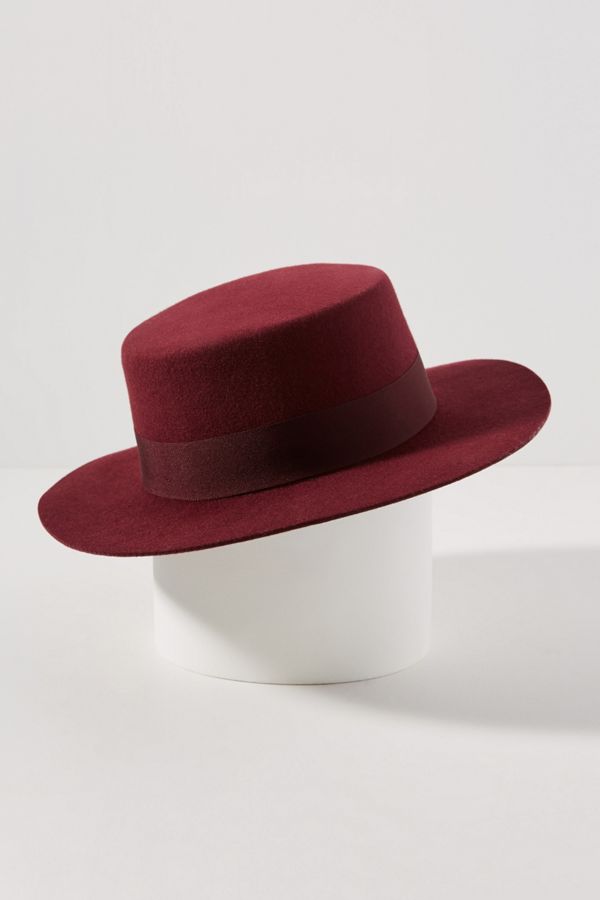 Felted Sage Boater Hat | Anthropologie