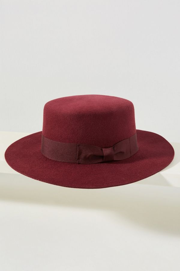 Felted Sage Boater Hat | Anthropologie
