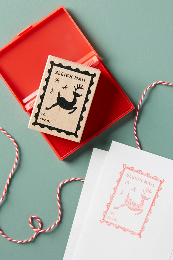 Sleigh Mail Stamp Set | Anthropologie