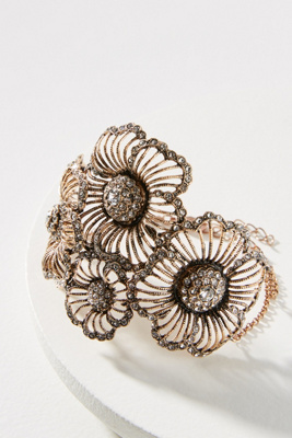 Crystal Flower Cuff Bracelet | Anthropologie