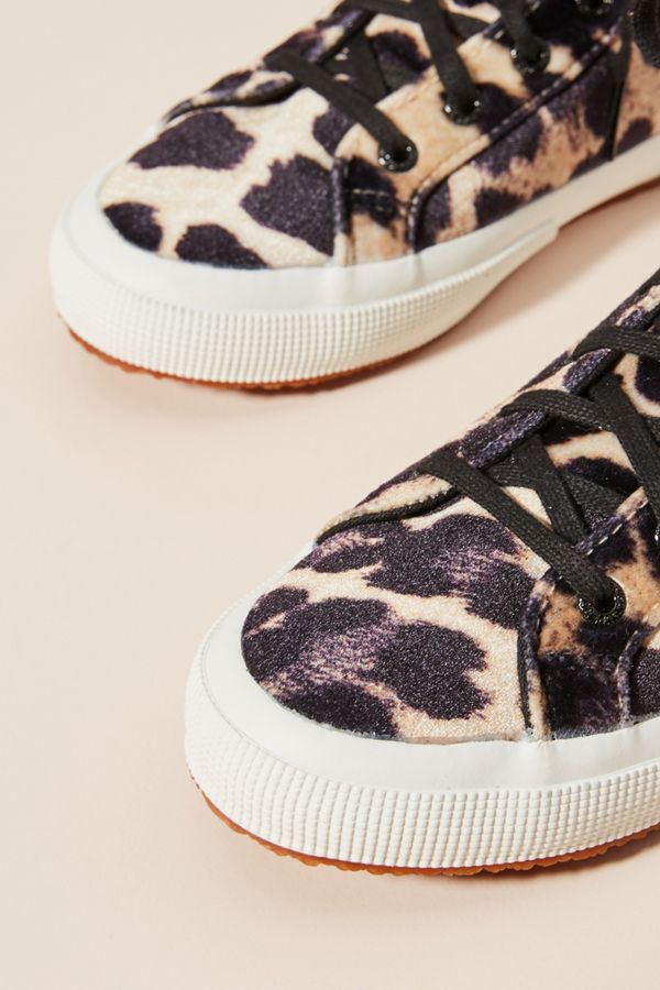 Superga Leopard-Printed Velvet High-Top Sneakers | Anthropologie