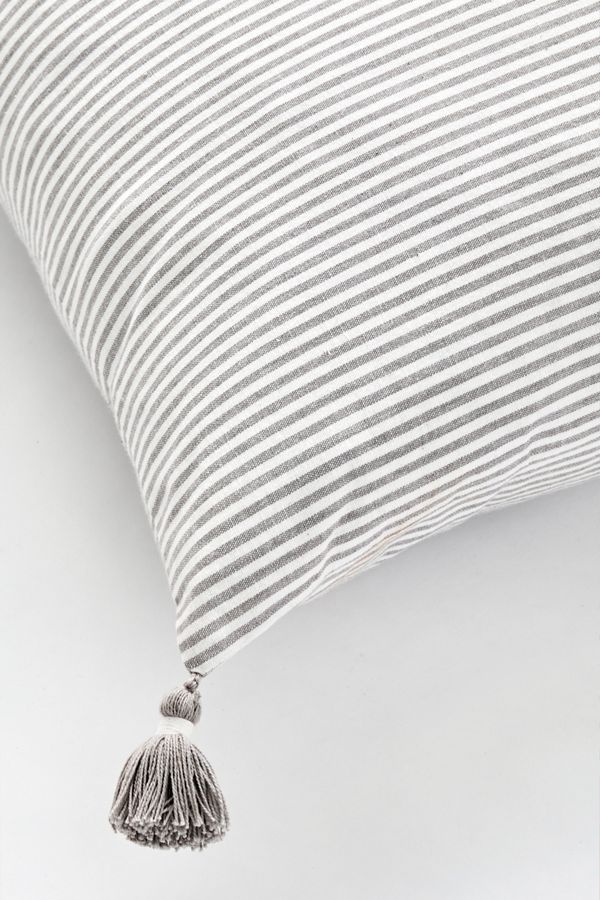 Caitlin Wilson Grey French Stripe Pillow | Anthropologie