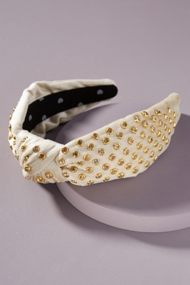 Lele Sadoughi Victoria Embellished Velvet Headband By In White Size All