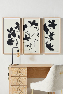 Susan Hable For Soicher Marin Abundance Triptych Wall Art In Black ...