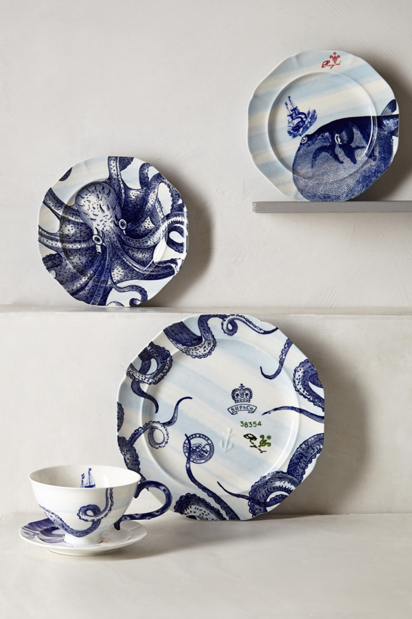 From The Deep Side Plate, Octopus | Anthropologie