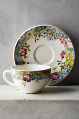 Gien Millefleurs Cup & Saucer | Anthropologie